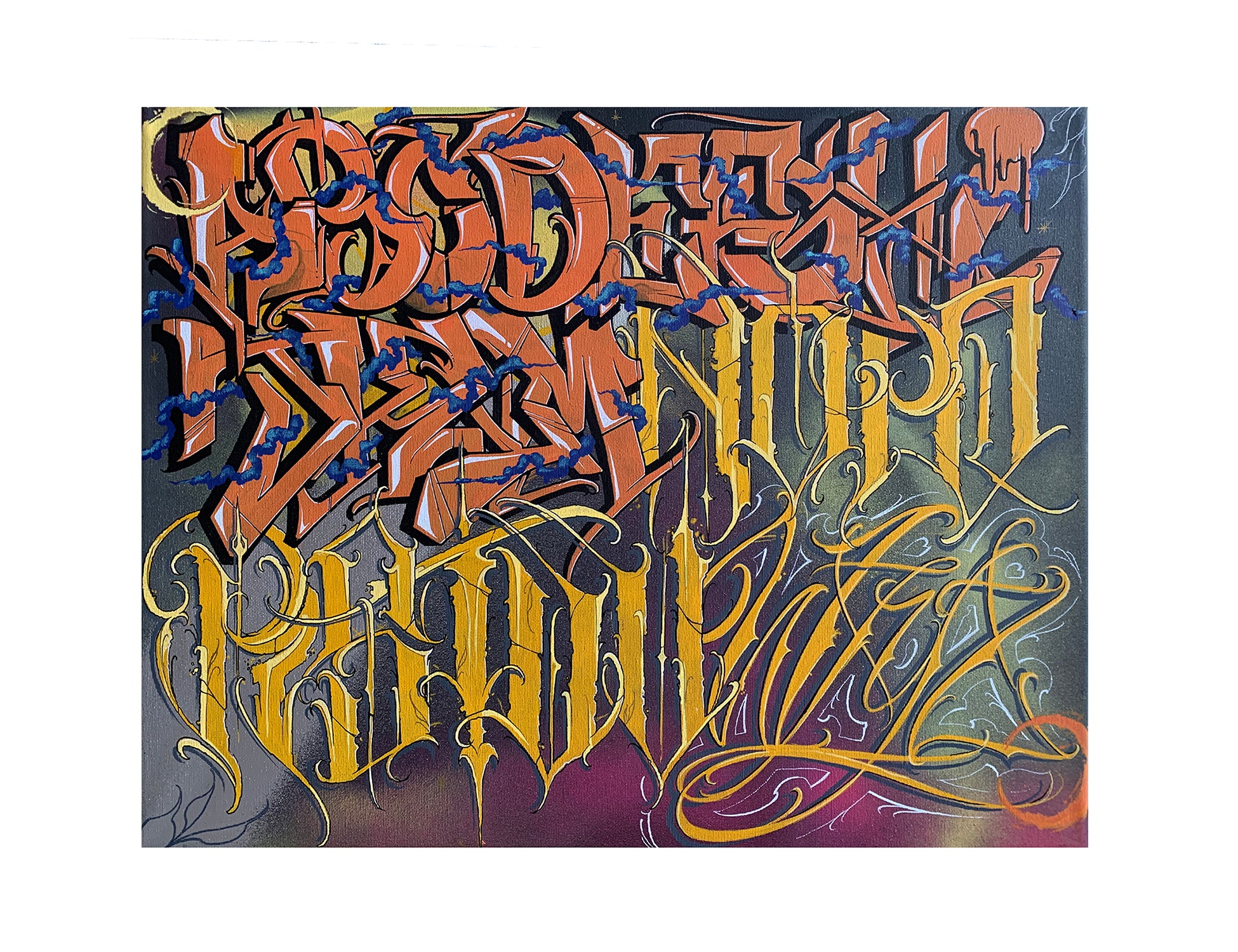 Graffiti letter alphabet artwork on canvas – Catch Wreck Creatives